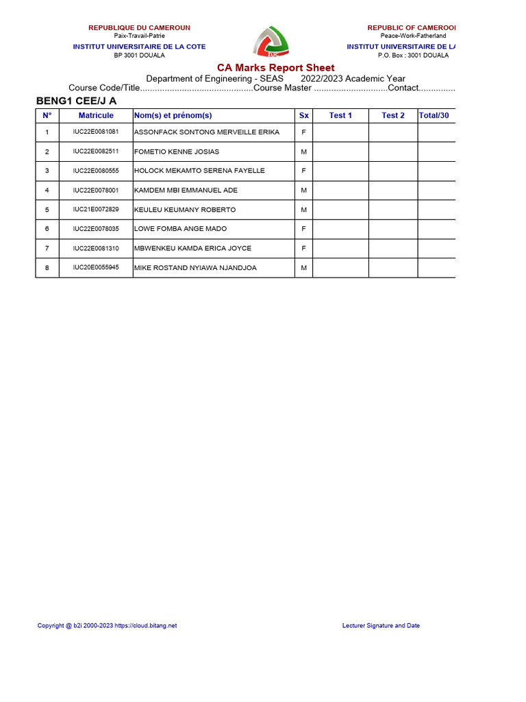 BEng CA Report Sheets ENG 1 0 0 | PDF | Computer Science | Science