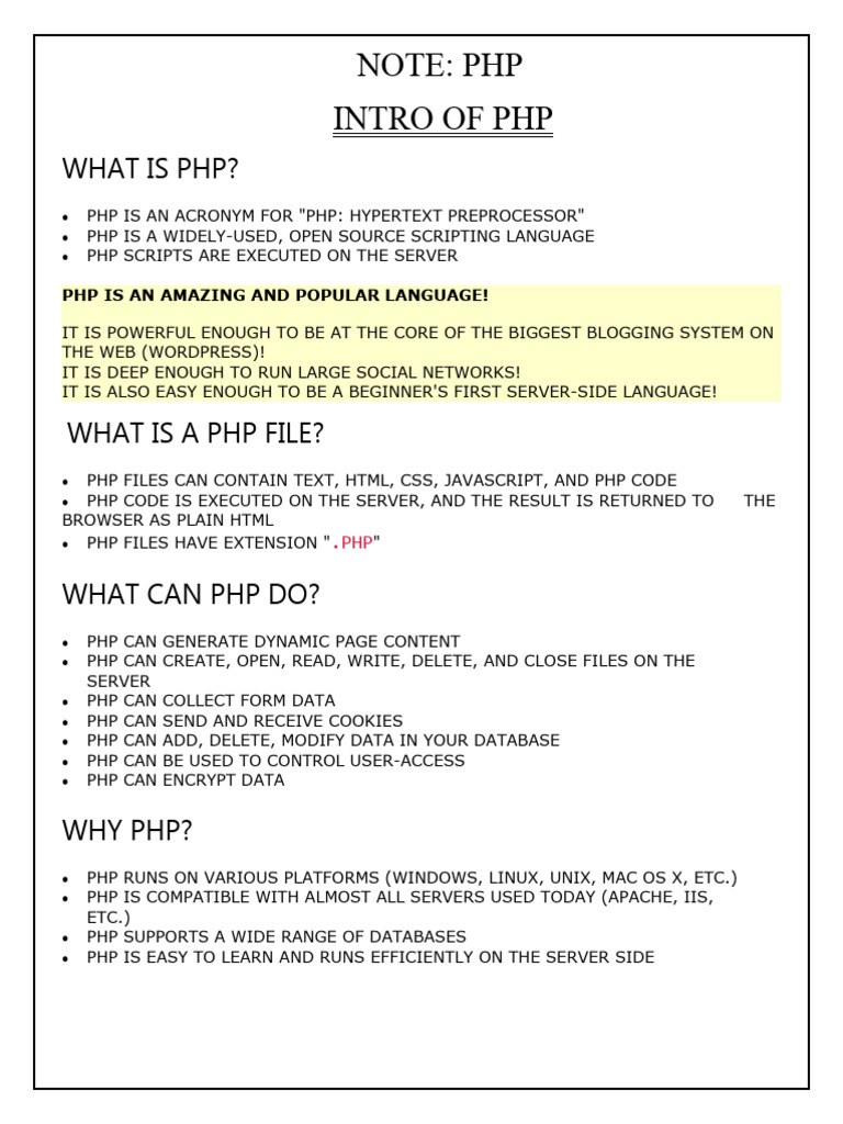 Php-Note !! | PDF | Php | Data Type