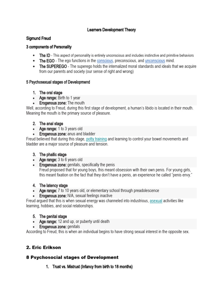 Learners Development Theory | PDF | Social Psychology | Childhood