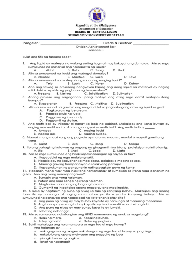 Science GRADE-3 | PDF