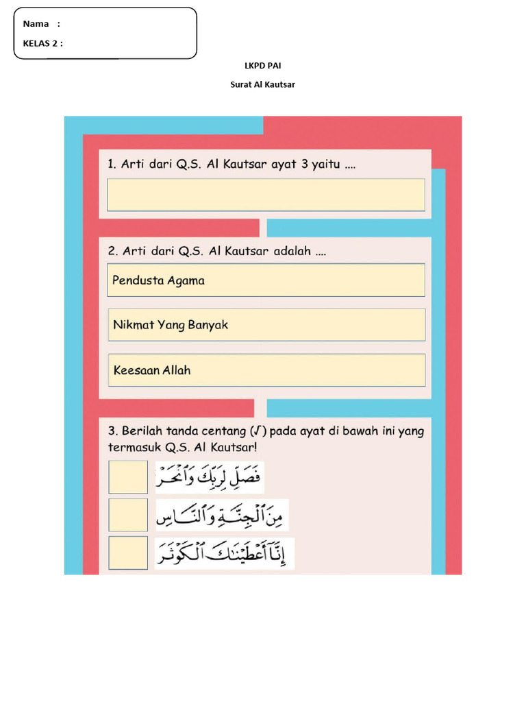 LKPD Surat Al Kautsar | PDF