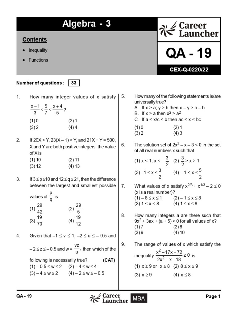 algebra 3 | PDF | Equations | Mathematical Objects