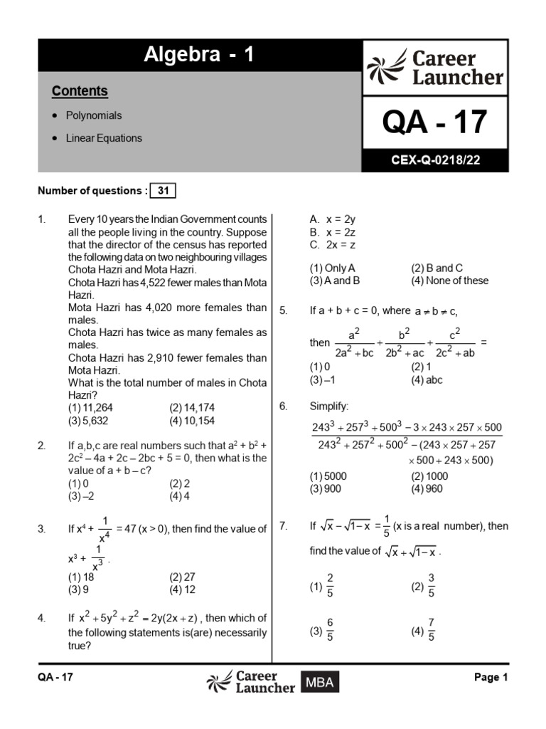 algebra 1 | PDF | Factorization | Zero Of A Function