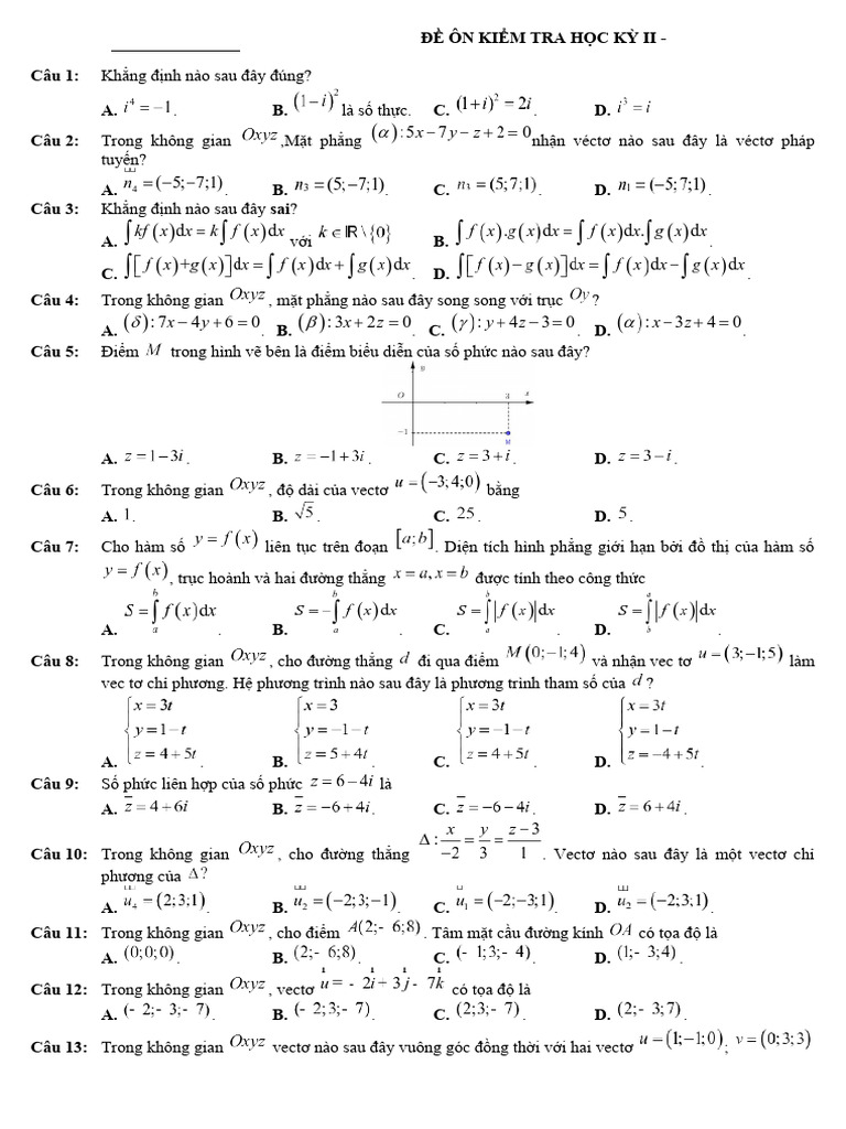 ĐỀ 9 - ÔN TẬP HKII TOÁN 12 (TN) | PDF