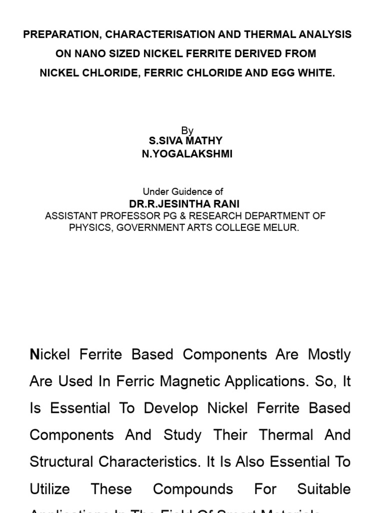 Nickel Ferrite Based Components Are Mostly Are Used-Ppt FINAL | Download Free PDF | Physical ...
