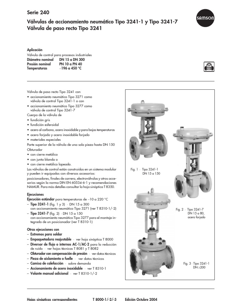 Catalago Valvula Samson | PDF | Acero | Neumático