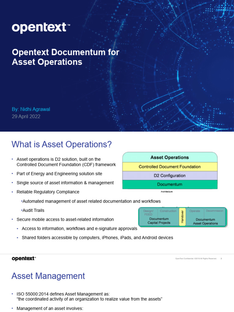 Opentext Documentum For Asset Operations - Overview | PDF | Computer File | Product Lifecycle