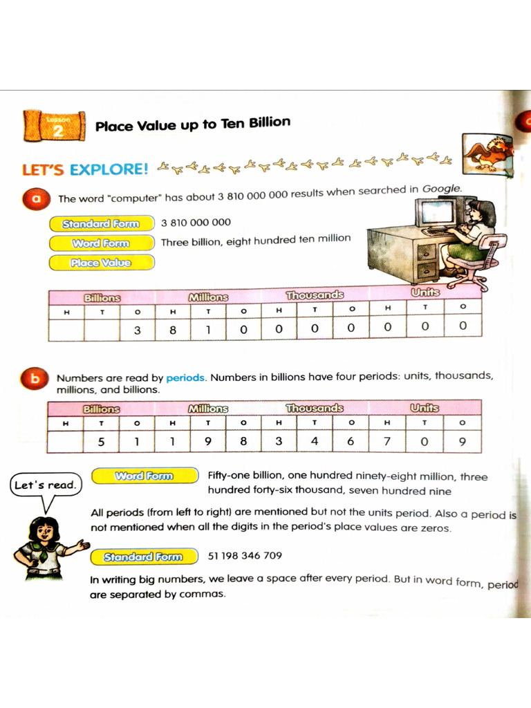 Place Value Up To Billion | PDF