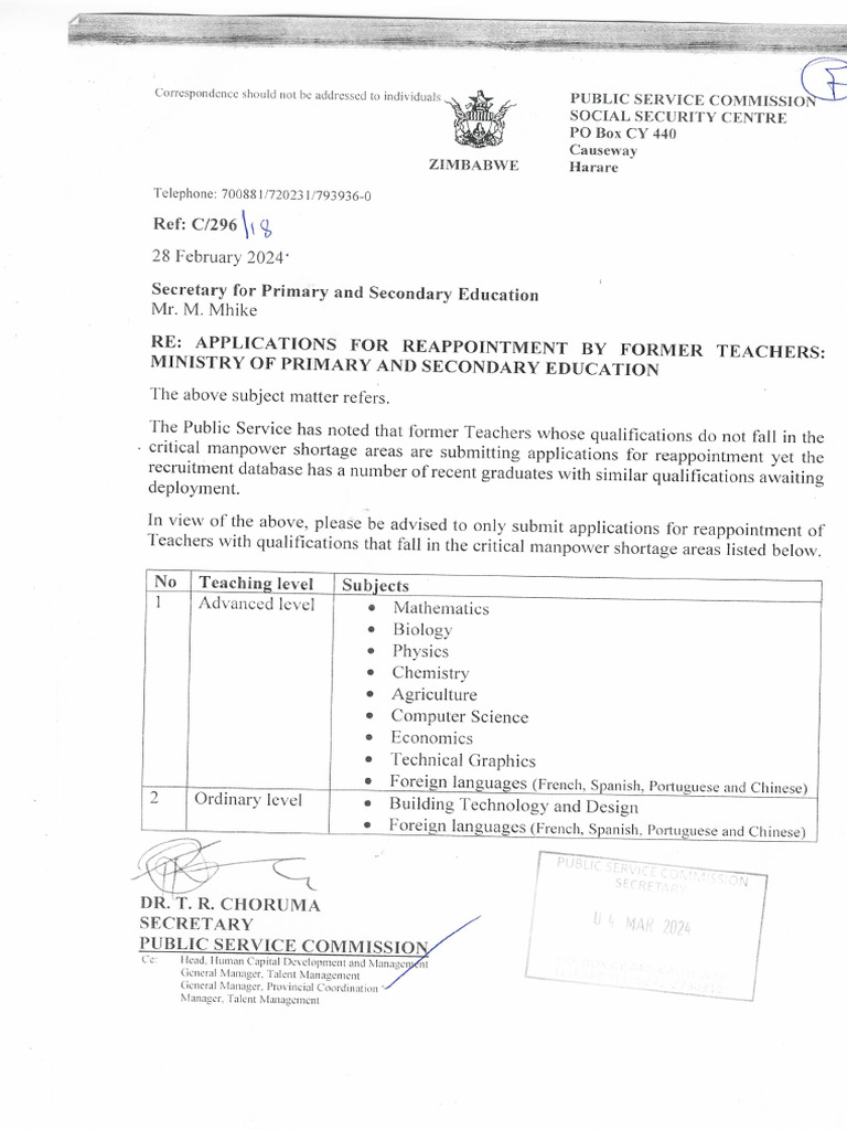 Application For Reappointment by Formerteachers | PDF