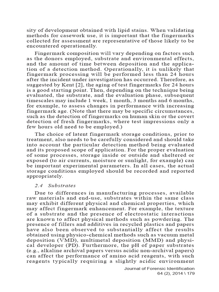 2.4 Substrates: Journal of Forensic Identification 64 (2), 2014 / 179 ...
