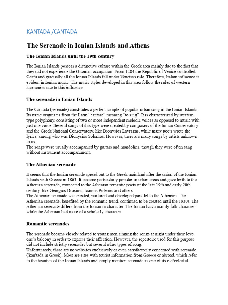 Kantada | PDF | Athens | Greece