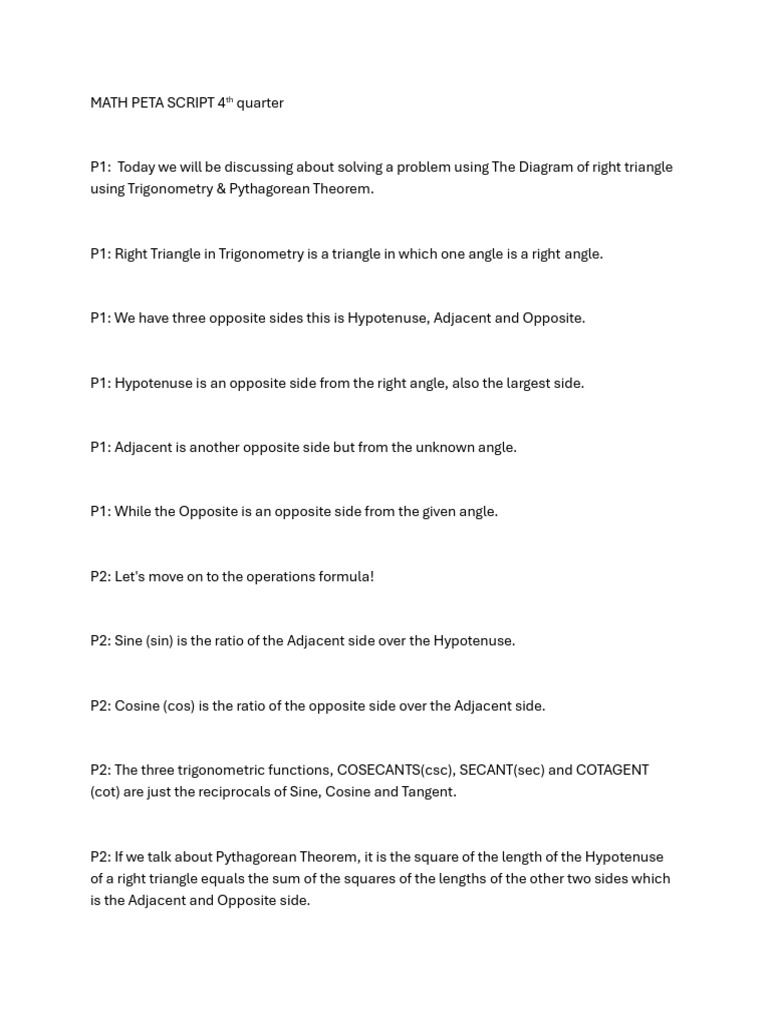 Math Peta Script Pdf Trigonometric Functions Trigonometry