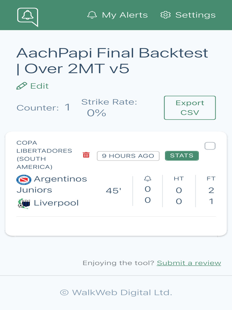 Alert History - Inplay Alerts | PDF