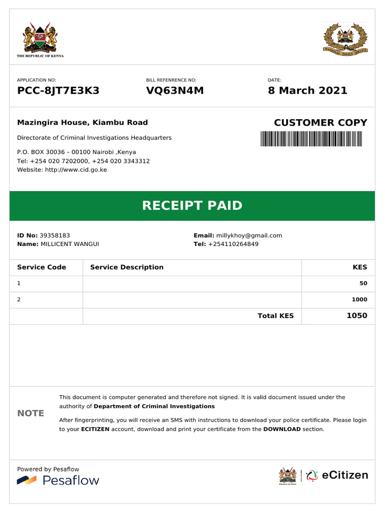 PCC-8JT7E3K3-DCI RECEIPT | PDF