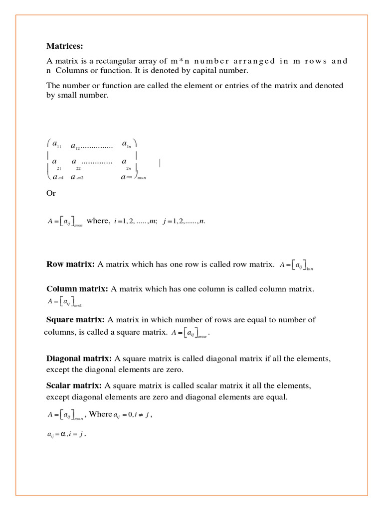 matrices prese | PDF | Matrix (Mathematics) | Determinant
