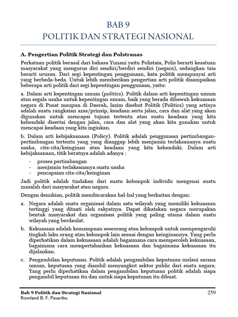 POLITIK - DAN - STRATEGI - NASIONAL Pnyusunan | PDF