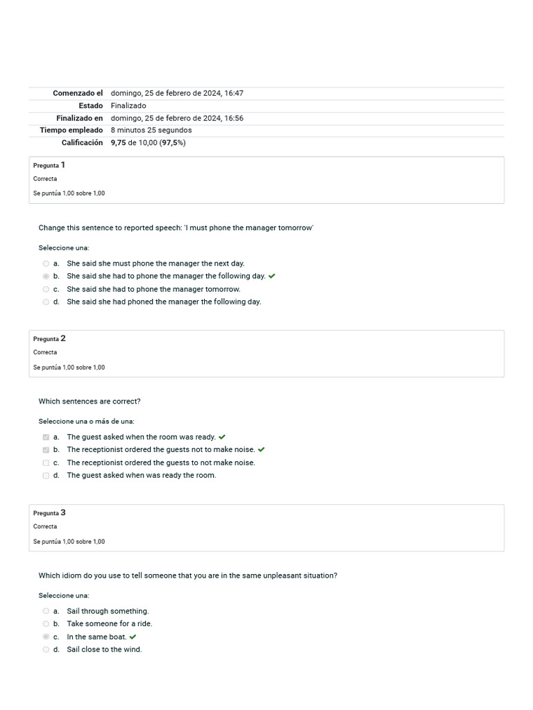 Online Exam For ING05. - Nota 9.75 | PDF | Syntactic Relationships | Morphology