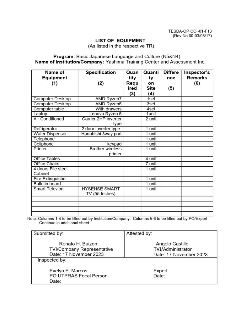 Tools-and-Equipment | PDF | Computing | Office Equipment