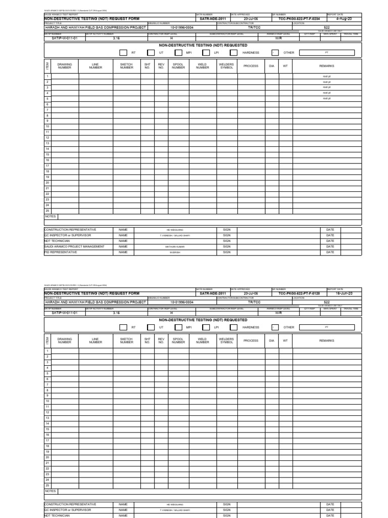 TCC Sa 524 525 PT F 040 | PDF | Nondestructive Testing | Secondary ...