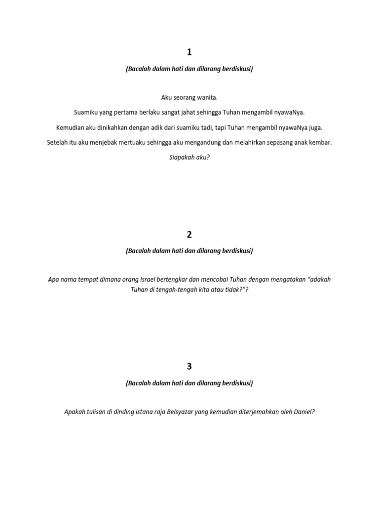 Soal Dan Jawaban Kuis Alkitab Pdf