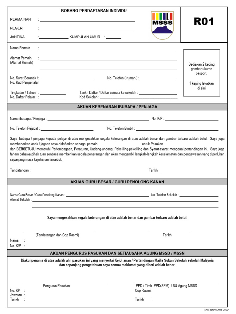 Borang R01 | PDF