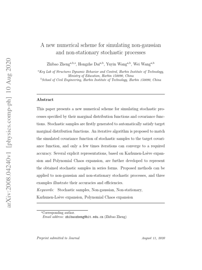 Simulating Non Gaussian Processes Pdf Normal Distribution Stationary Process