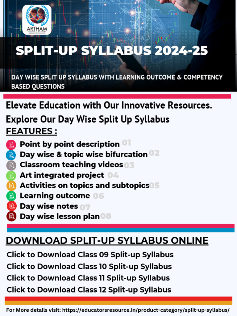 Day Wise Class Wise SPLIT-UP Syllabus 2024-25 All Subjects | PDF