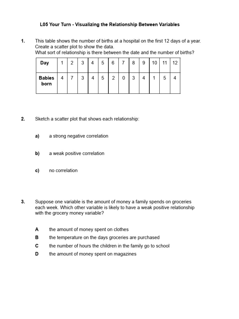 L05 Your Turn - Visualizing The Relationship Between Variables | PDF L05 Your Turn - Visualizing The Relationship Between Variables | PDF