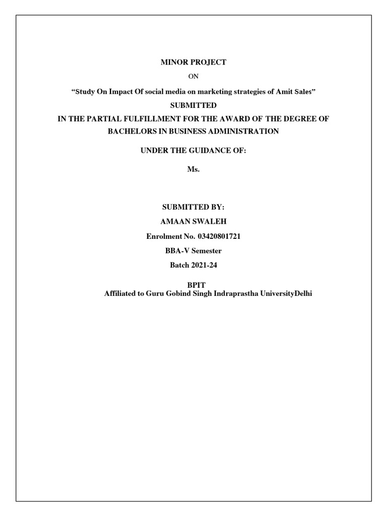 First Draft Project 5th Sem 3 | PDF | Survey Methodology | Popular ...