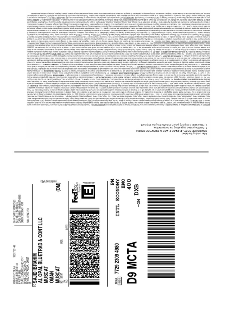 International Shipment Details: FedEx AWB | PDF | Business