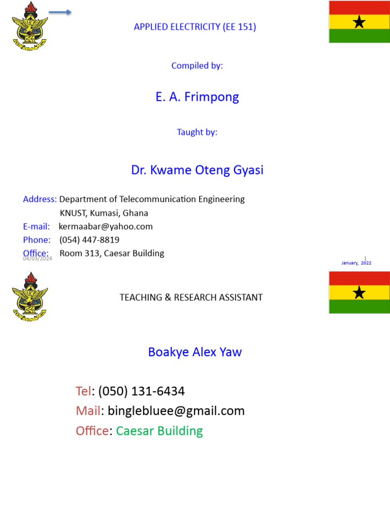 EE 151 Presentation | PDF | Electrical Network | Series And Parallel ...
