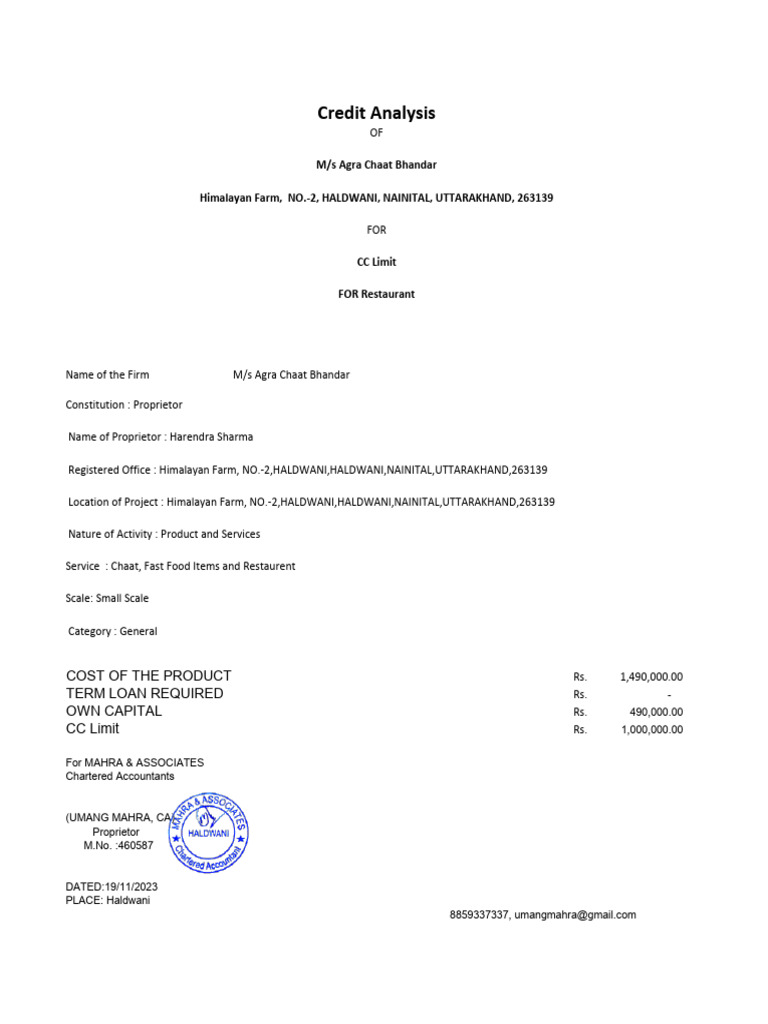 Agra Chaat (3) (1) Cma | PDF | Retained Earnings | Expense