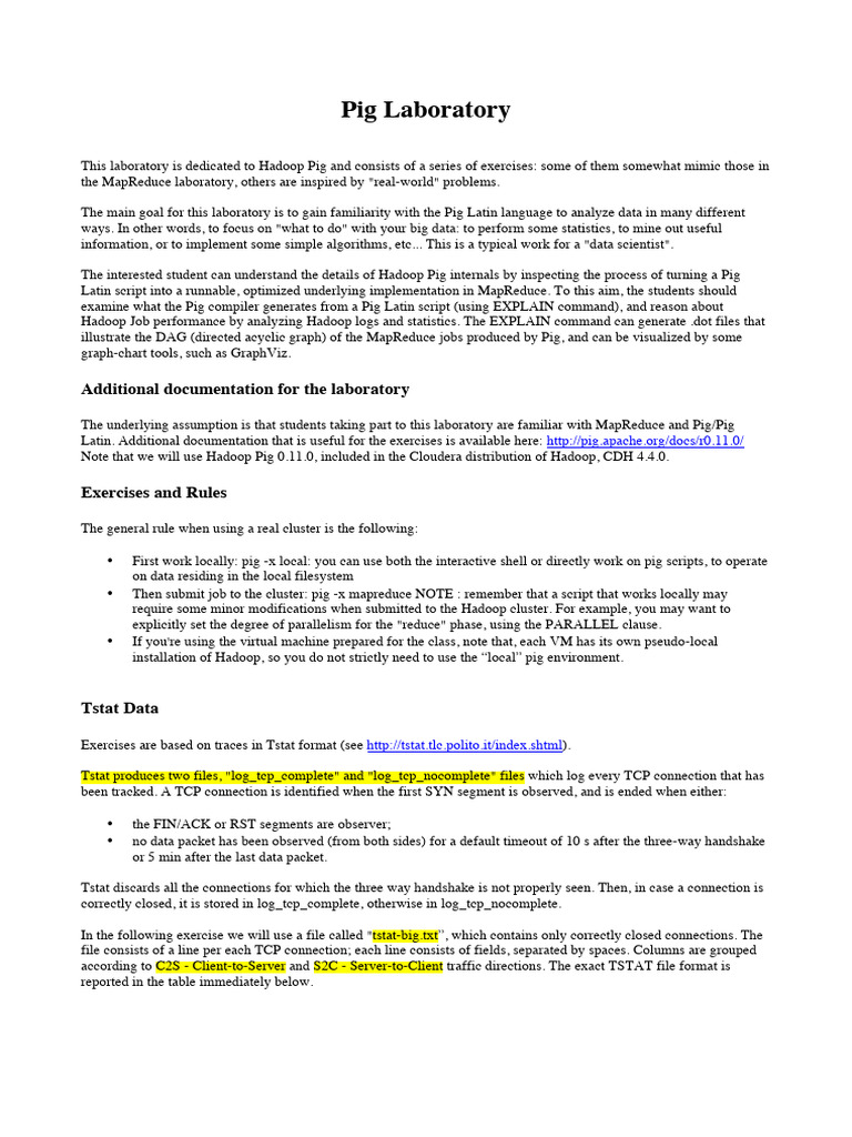 Pig Exercise | Download Free PDF | Transmission Control Protocol ...