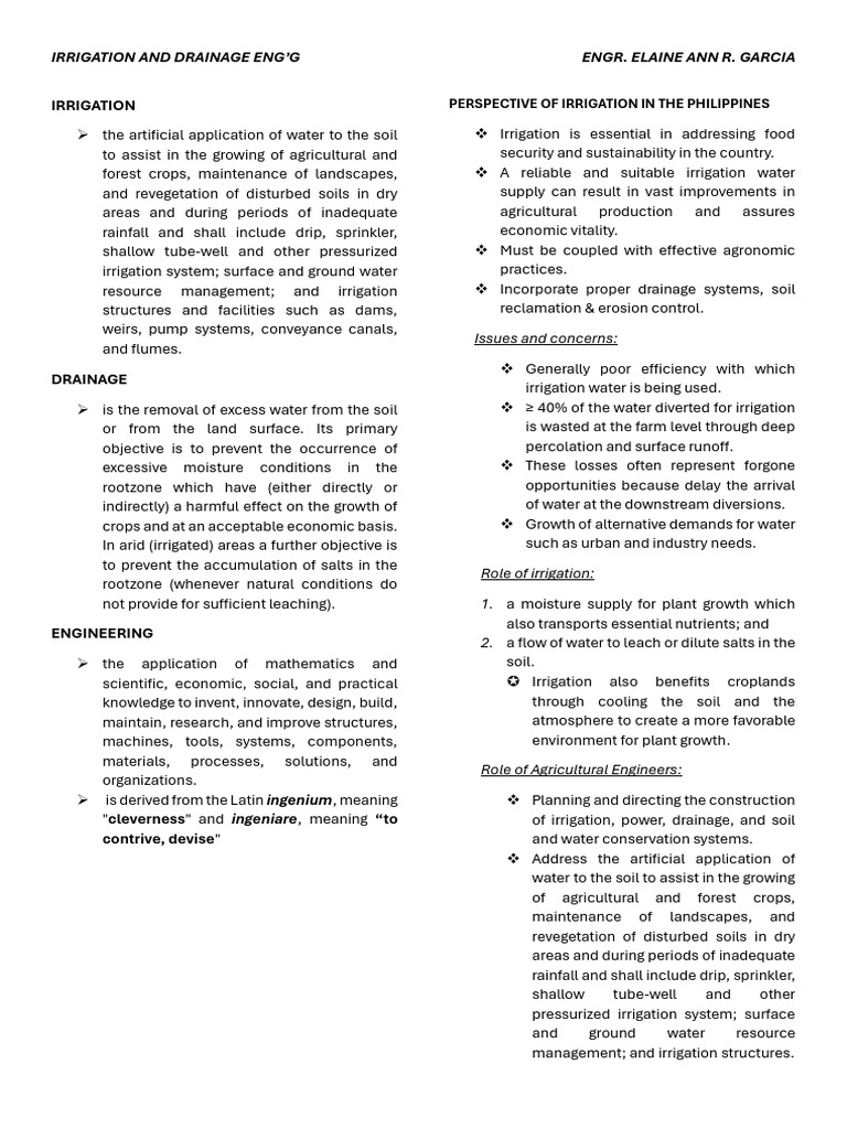 C1 Introduction Irrigation Drainage | PDF | Irrigation | Soil