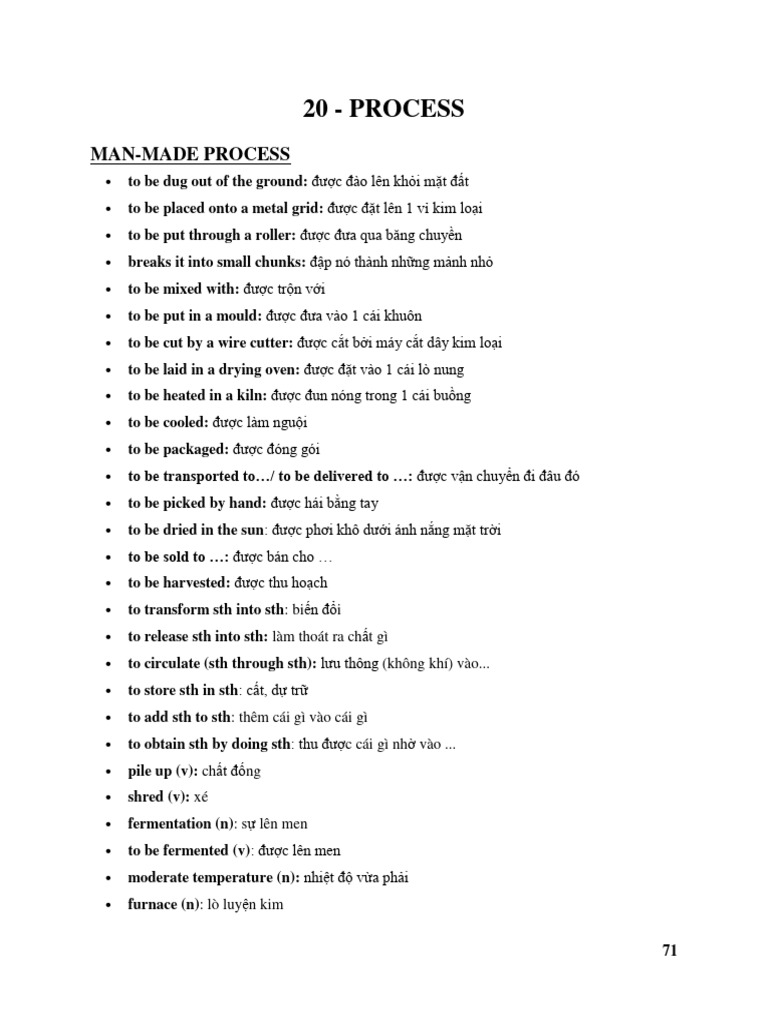 PROCESS - Vocabulary | PDF