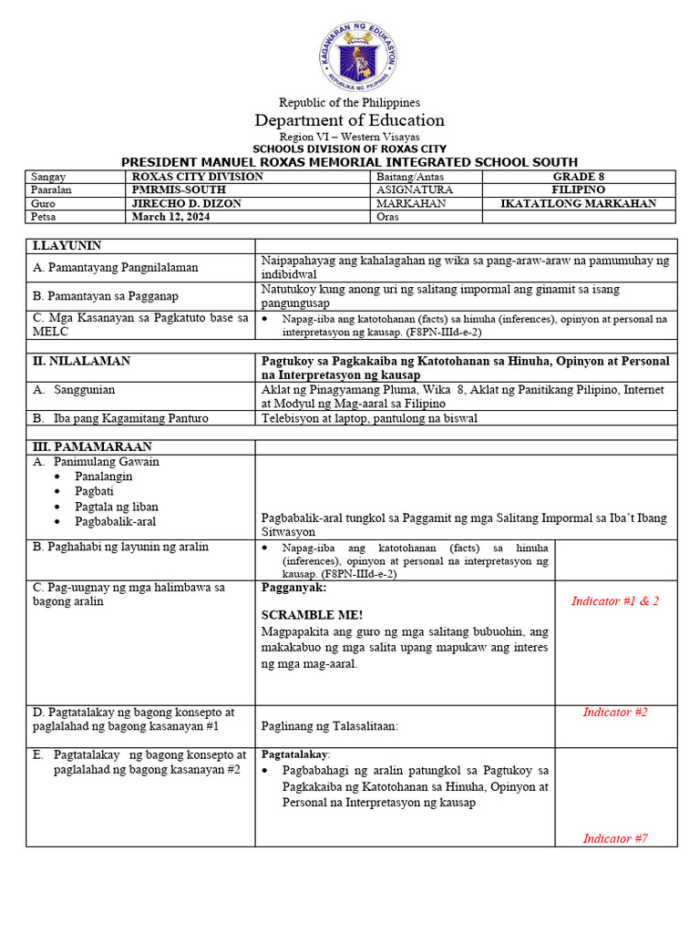 Q3-Week2-Melc - 6 | PDF