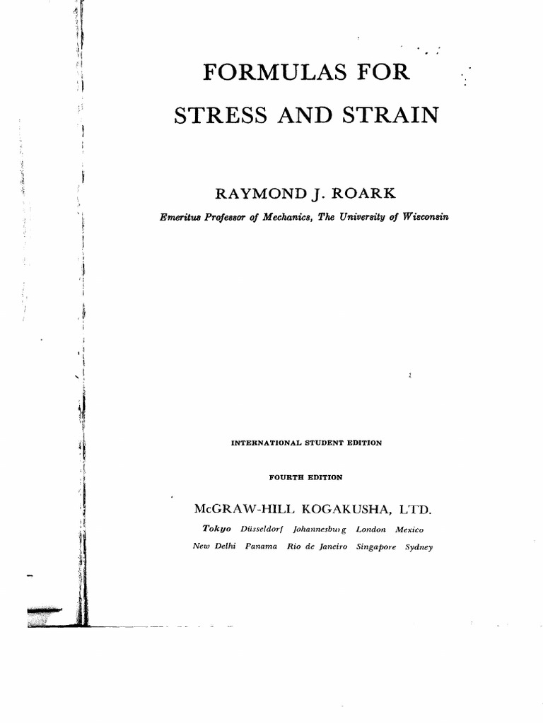 Formulas For Stress and Strain - Roark | PDF