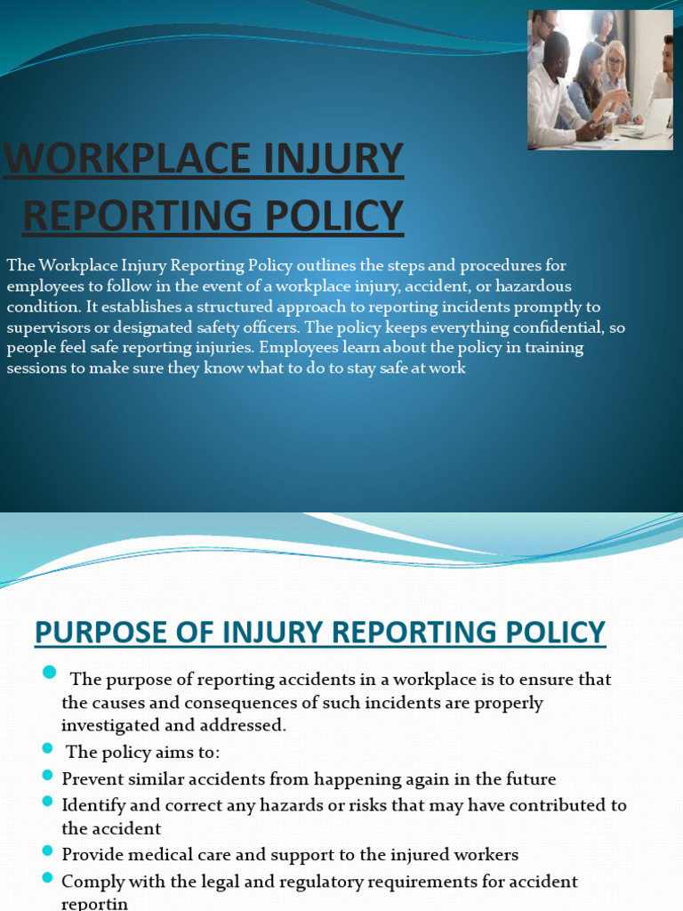 Workplace Injury Reporting Policy | PDF | Occupational Safety And ...