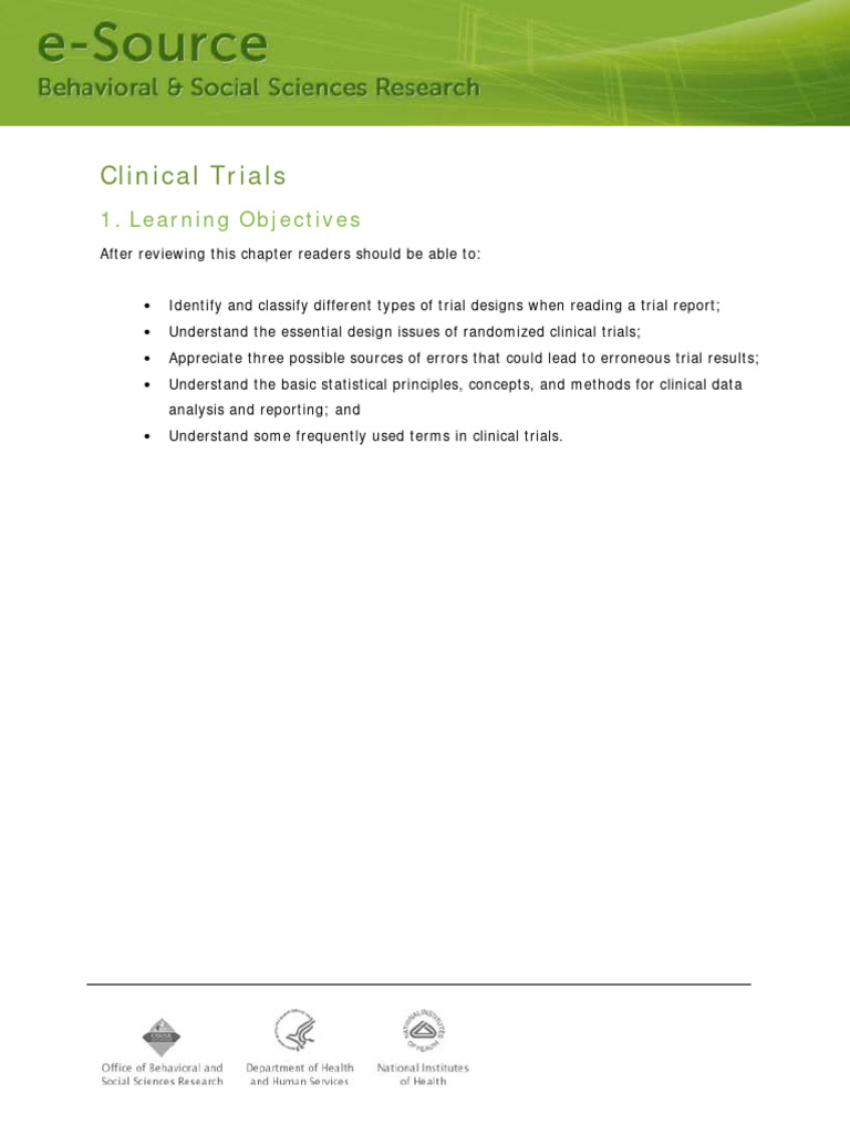 Clinical Trials | PDF | Type I And Type Ii Errors | Clinical Trial