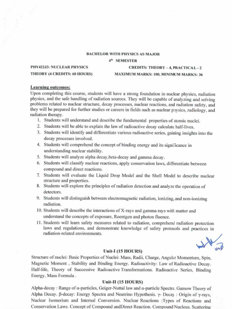 4th Sem NUCLEAR PHYSICS | PDF