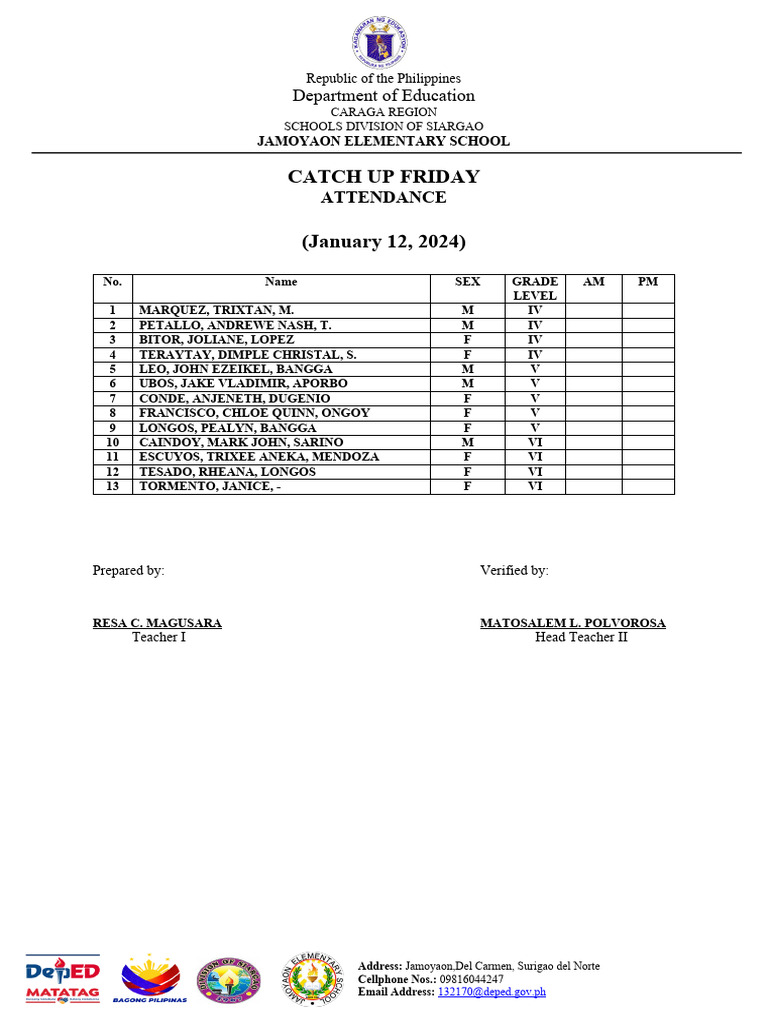 Attendance | PDF | Philippines