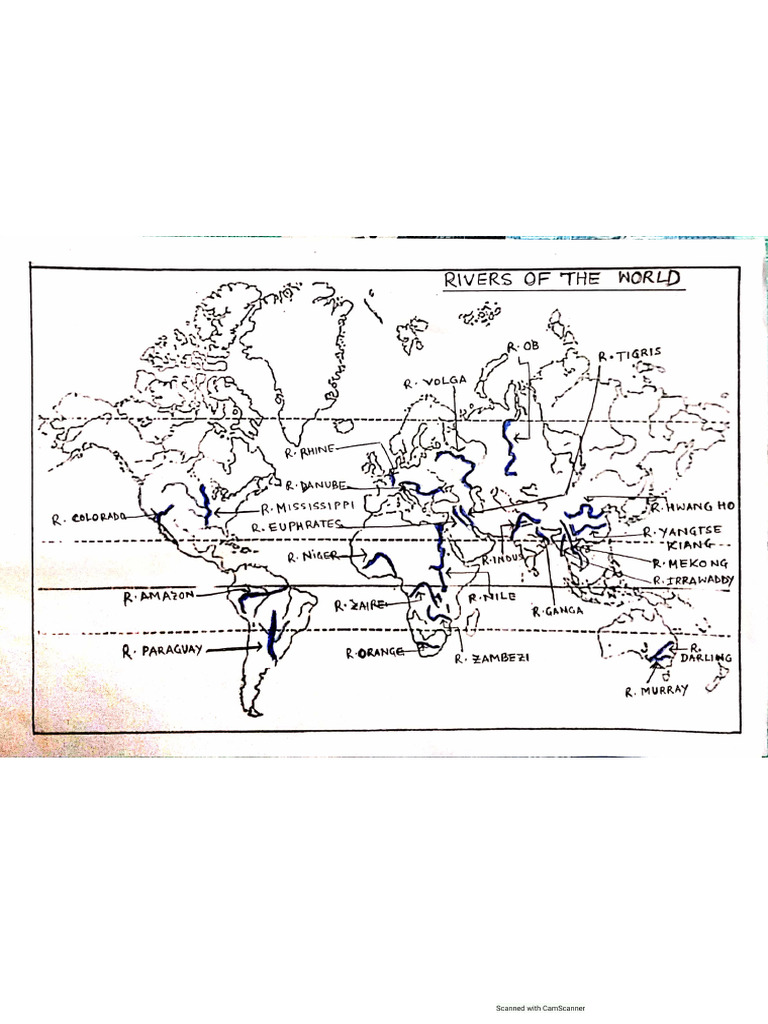 CL 9 Geog World Map 2 Rivers PG | PDF