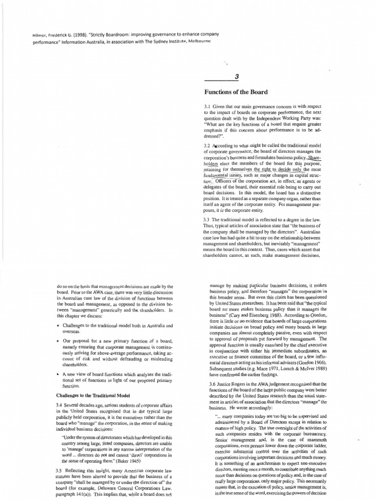 Functions of The Board | PDF
