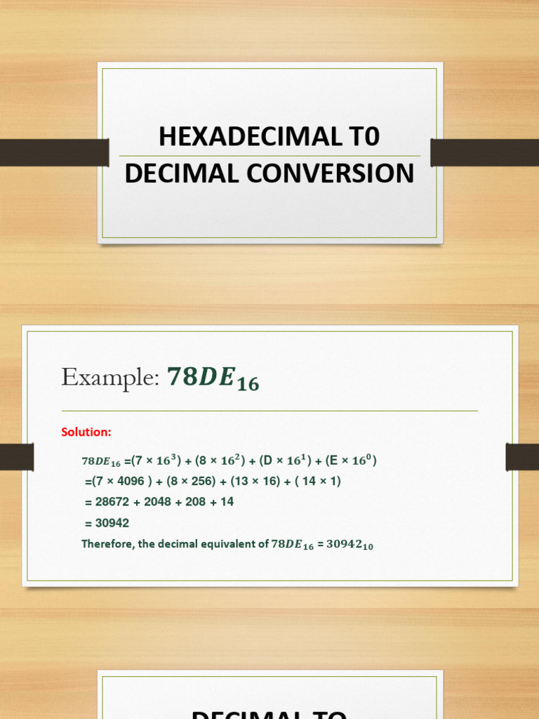 Decimal To Hexadecimal Conversion | PDF | Decimal | Lexicology