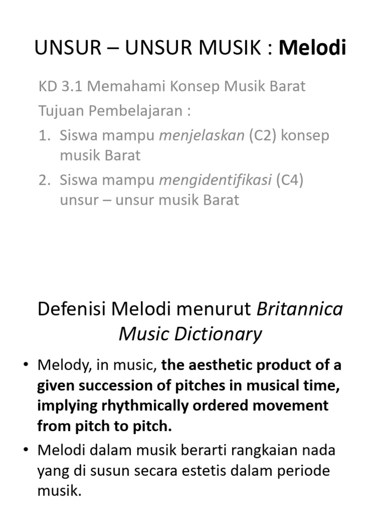 UNSUR - UNSUR MUSIK Melodi | PDF