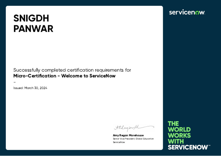 Micro-Certification - Welcome To ServiceNow | PDF