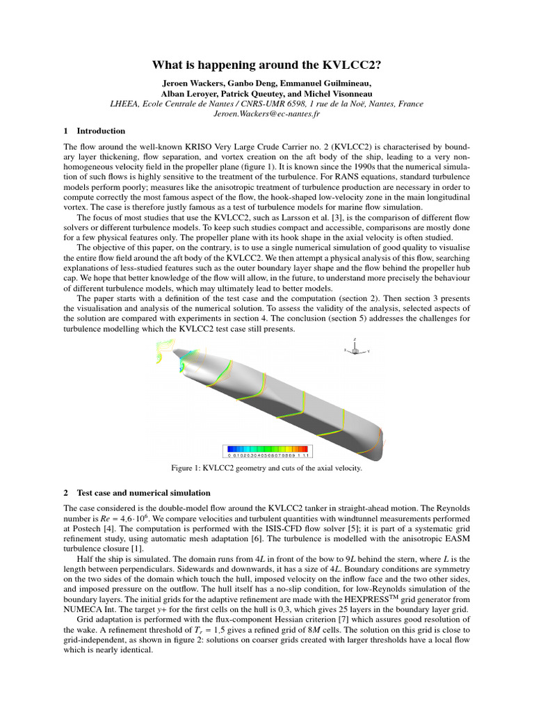 Flow Analysis of KVLCC2 Tanker | PDF | Vortices | Boundary Layer