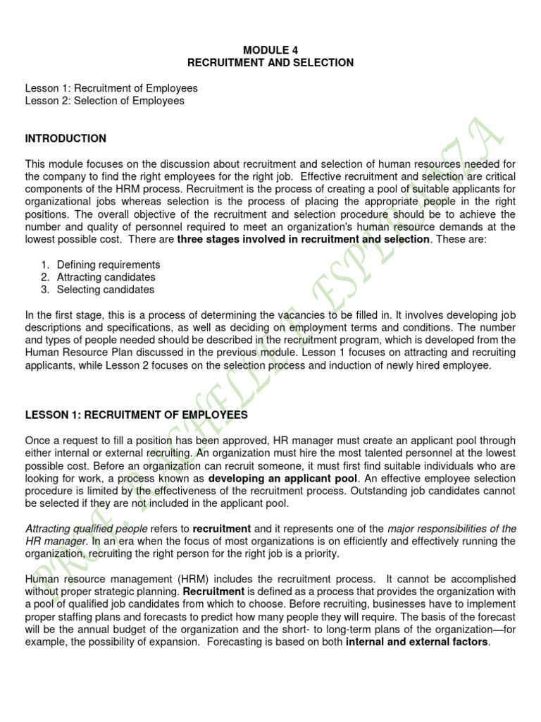 Module 4 HRM | PDF | Recruitment | Résumé