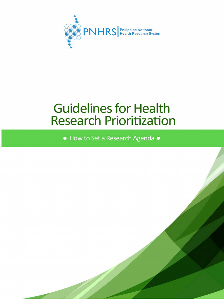 FINAL PNHRS Guidelines for Health Research Prioritization | PDF ...