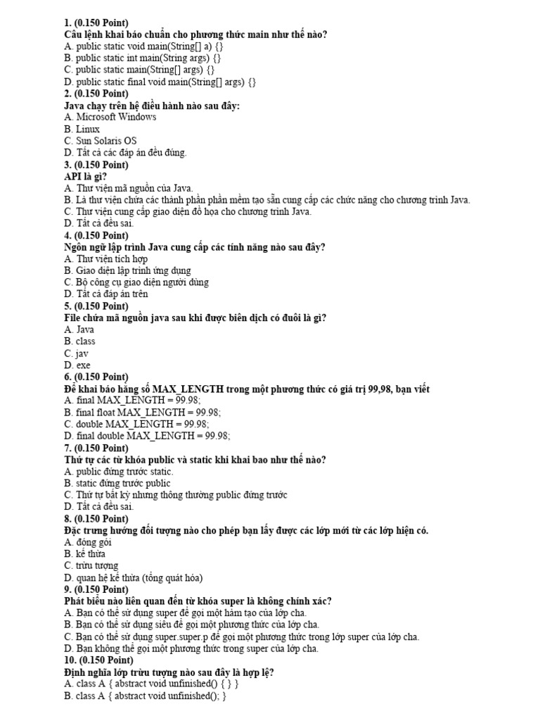 Trac Nghiem de Thay Thuan | PDF